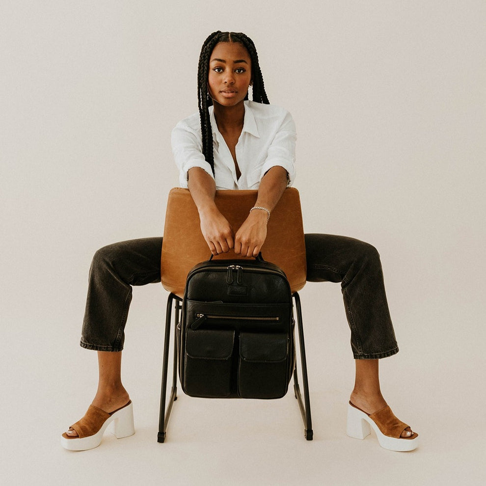 The Jenessa Midi- Our Mid-Size Camera Backpack (BLACK AND BROWN ARE PR ...